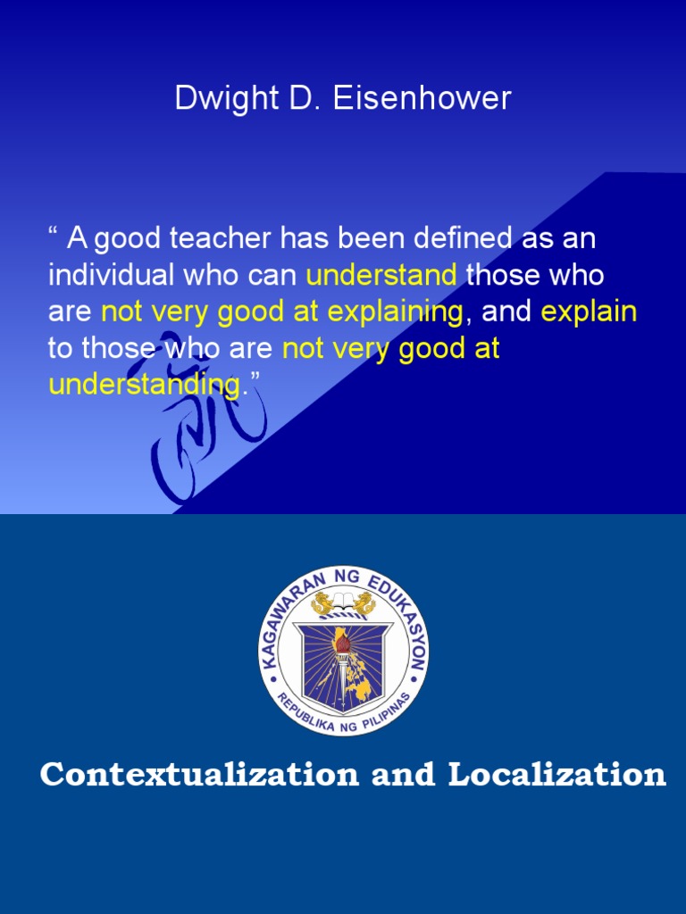 Localization and Contextualization | PDF | Curriculum | Teaching