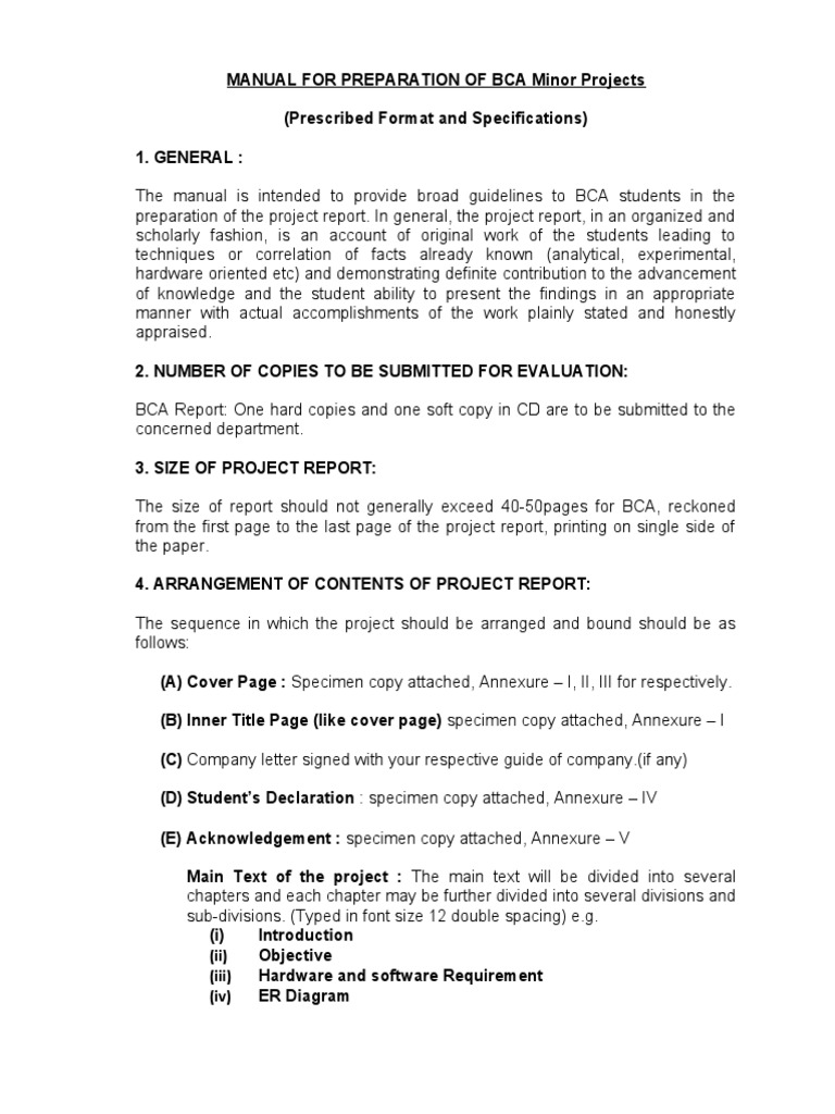 BCA Minor Project Report Format | PDF | Academic Degree