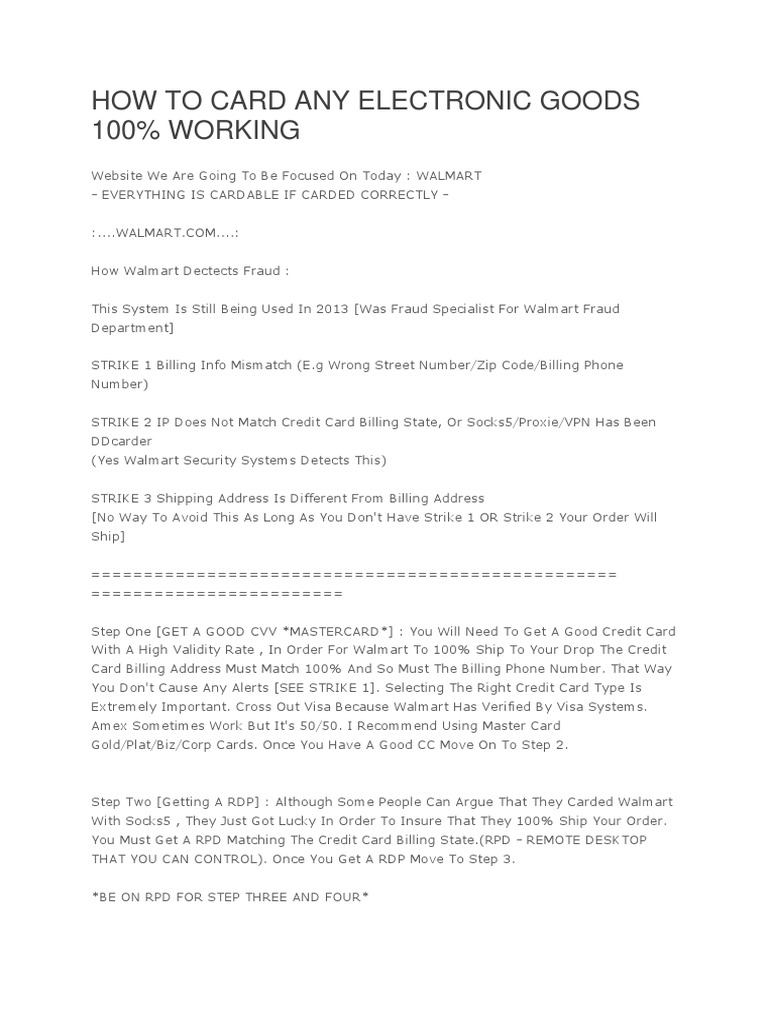 How To Card Any Electronic Goods 100 | PDF | Visa Inc. | Credit Card