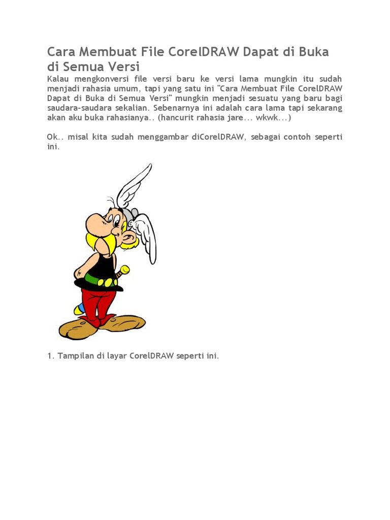 Cara Membuat File CorelDRAW Dapat Di Buka Di Semua Versi | PDF Cara Membuat File CorelDRAW Dapat Di Buka Di Semua Versi | PDF