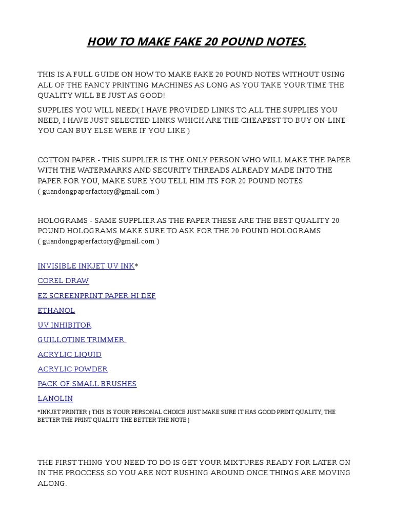 How To Make Fake 20 Notes | PDF | Decorative Arts | Printing