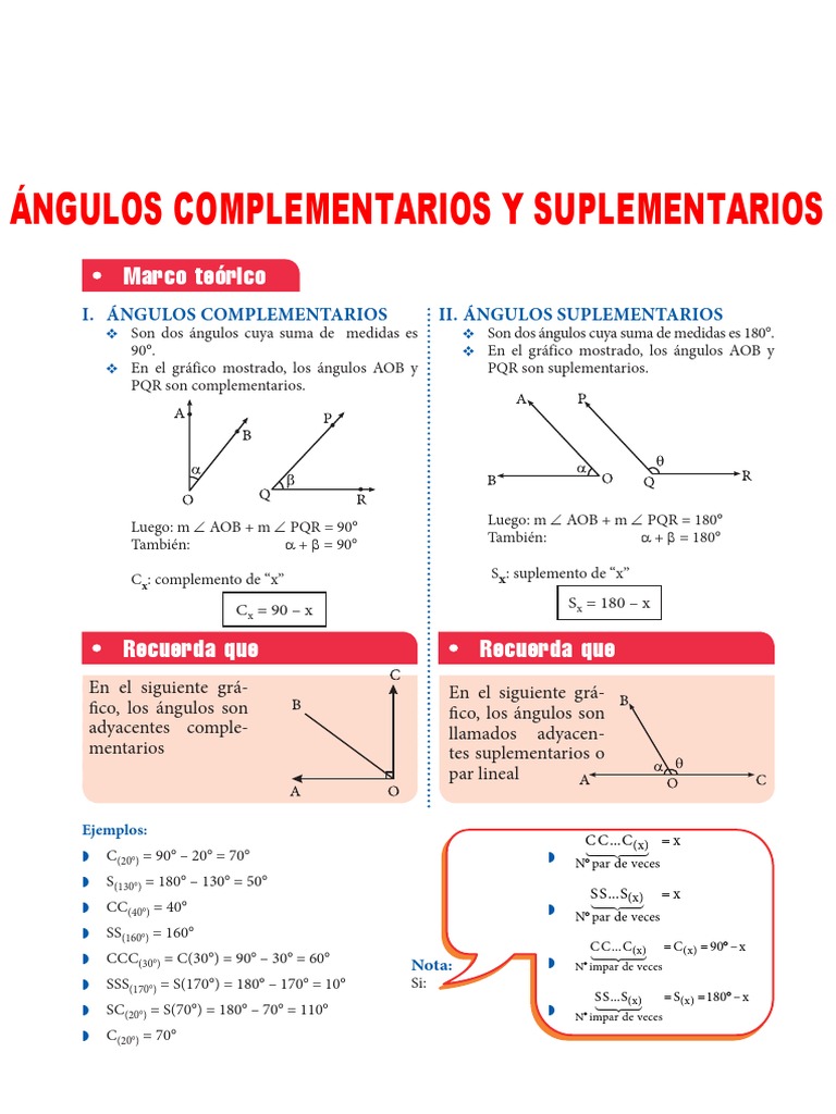 Hojas De Trabajo De ángulos Complementarios Hojas De Trabajo De