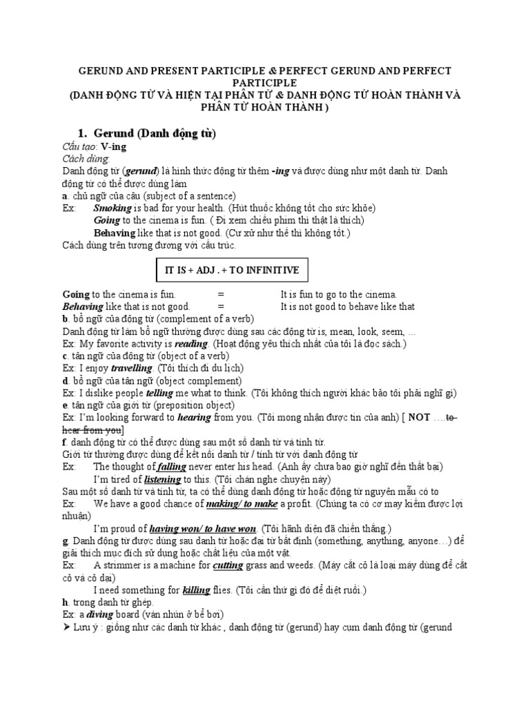 Gerund Present Participle | PDF