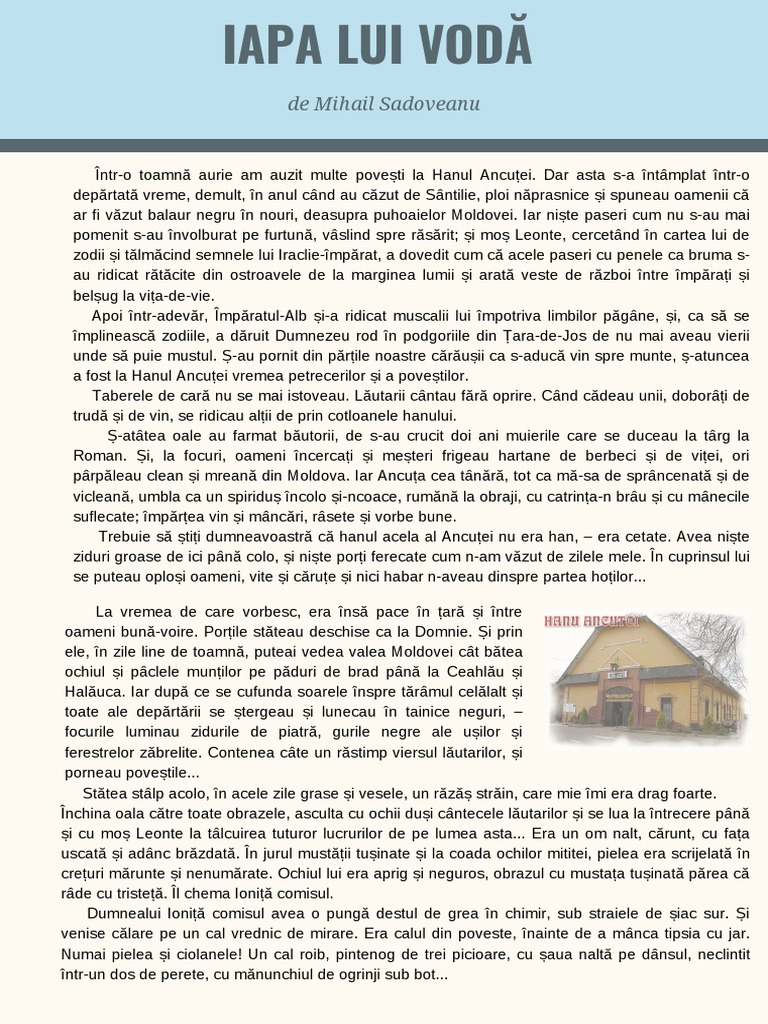 Iapa Lui Vodă | PDF