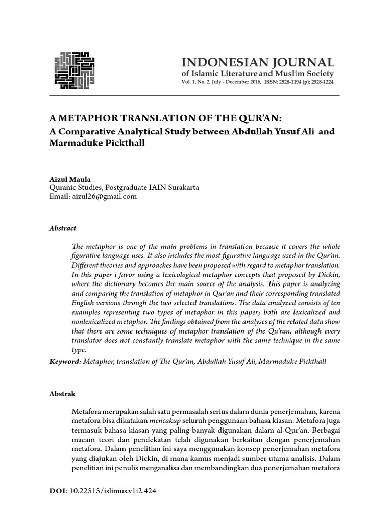 Metaphor in Islam | PDF