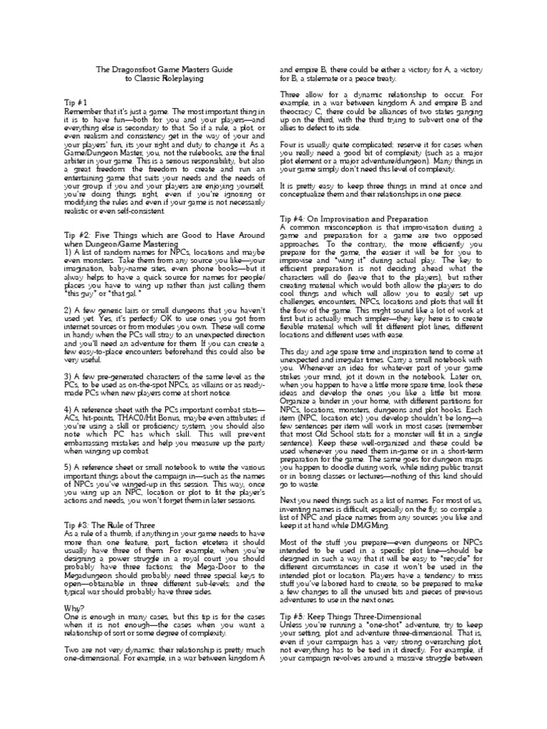 Dragonsfoot GM Guide | Download Free PDF | Role Playing Games | Leisure