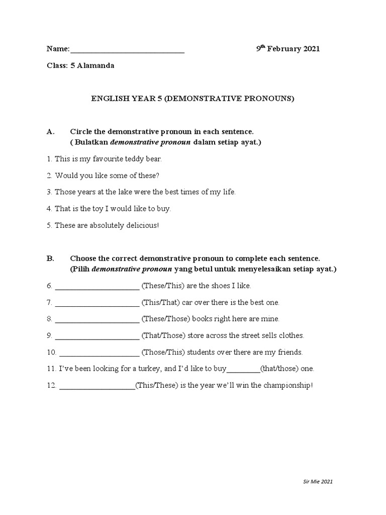 Demonstrative Pronoun | PDF | Linguistic Morphology | Grammar