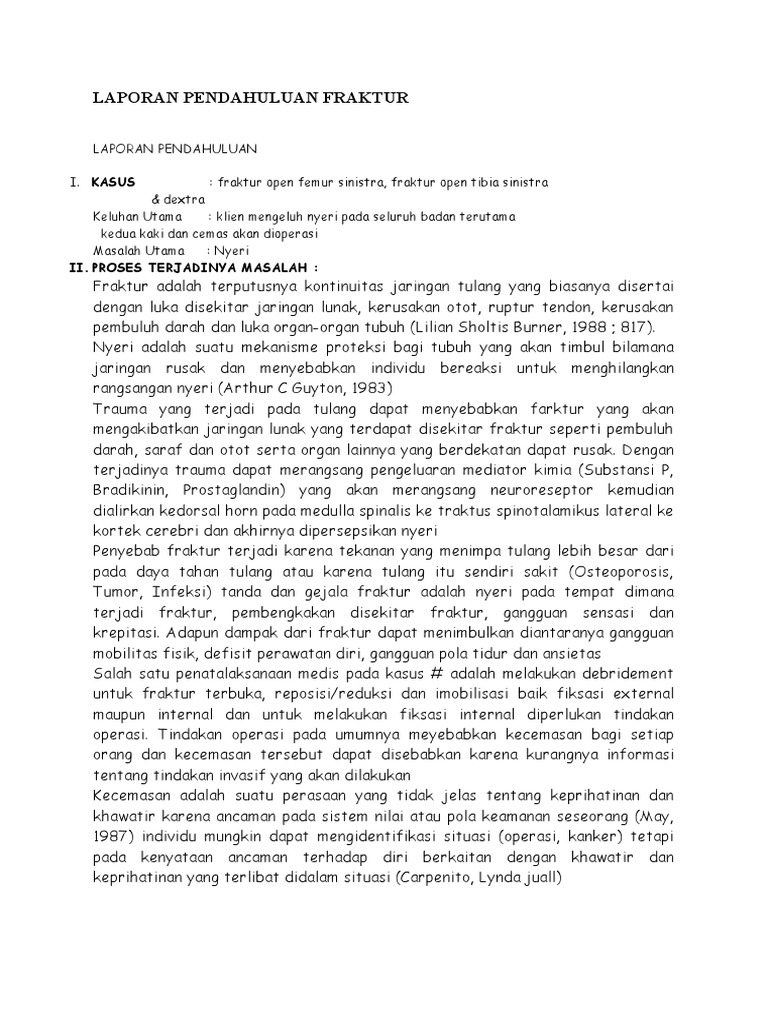 Laporan Pendahuluan Fraktur | PDF