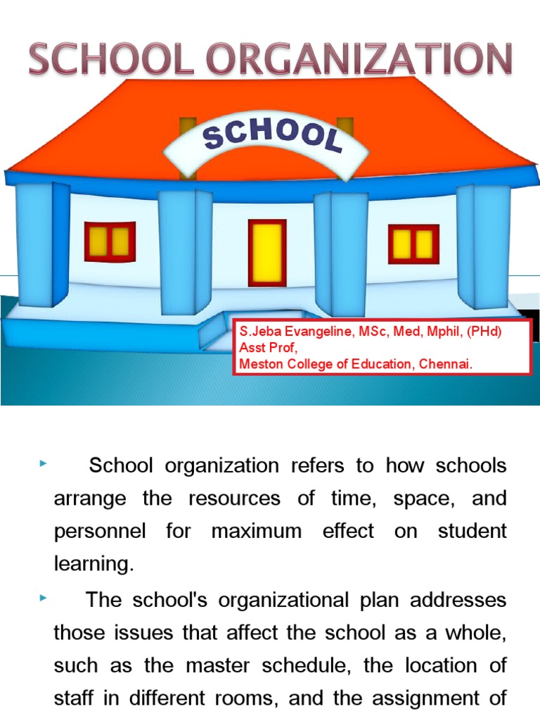 Topic 1 School Organization | PDF | Value (Ethics) | Team Building