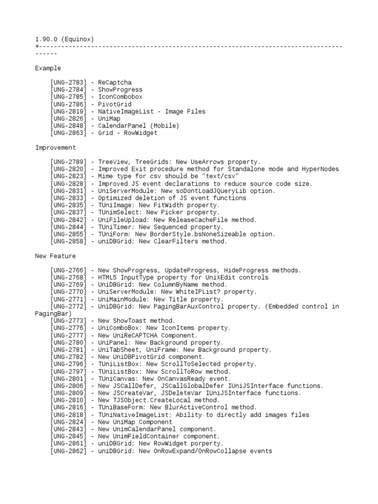 Change Log | PDF | Parameter (Computer Programming) | Hypertext Transfer Protocol