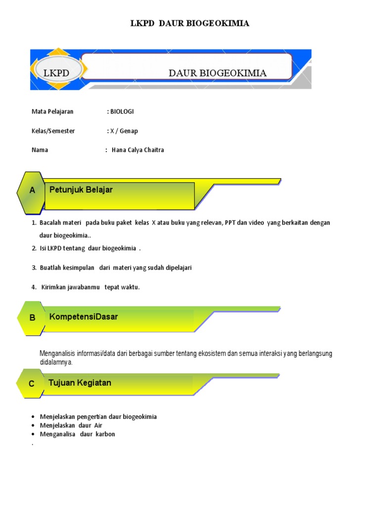 Lkpd Daur Biogeokimia Air Dan Karbon Pdf