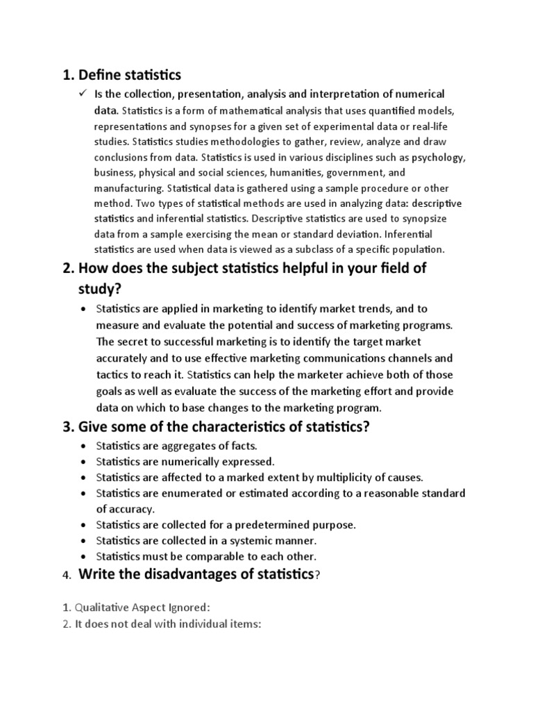 Define Statistics: Psychology | PDF | Statistics | Marketing