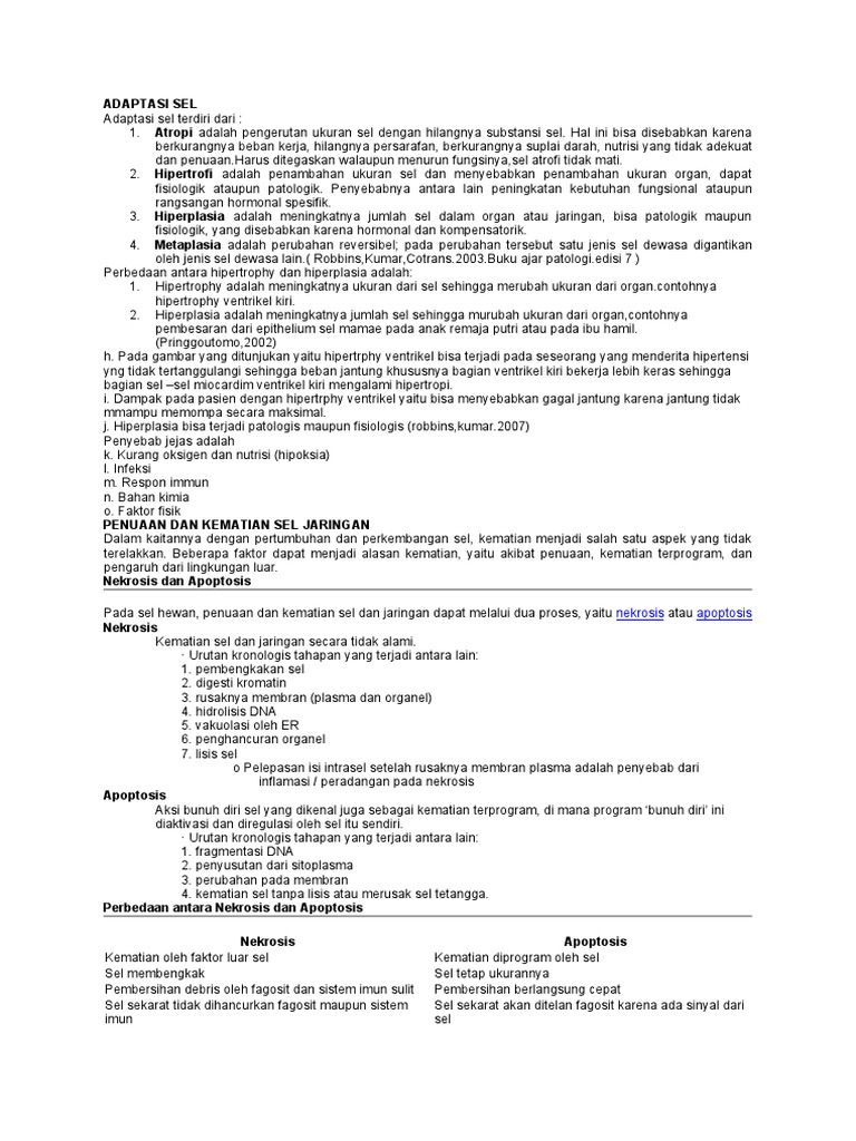 Adaptasi Sel | PDF | Pengembangan Diri | Sains & Matematika