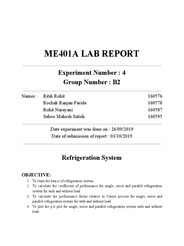 Me401A Lab Report: Experiment Number: 4 Group Number: B2 | PDF ...