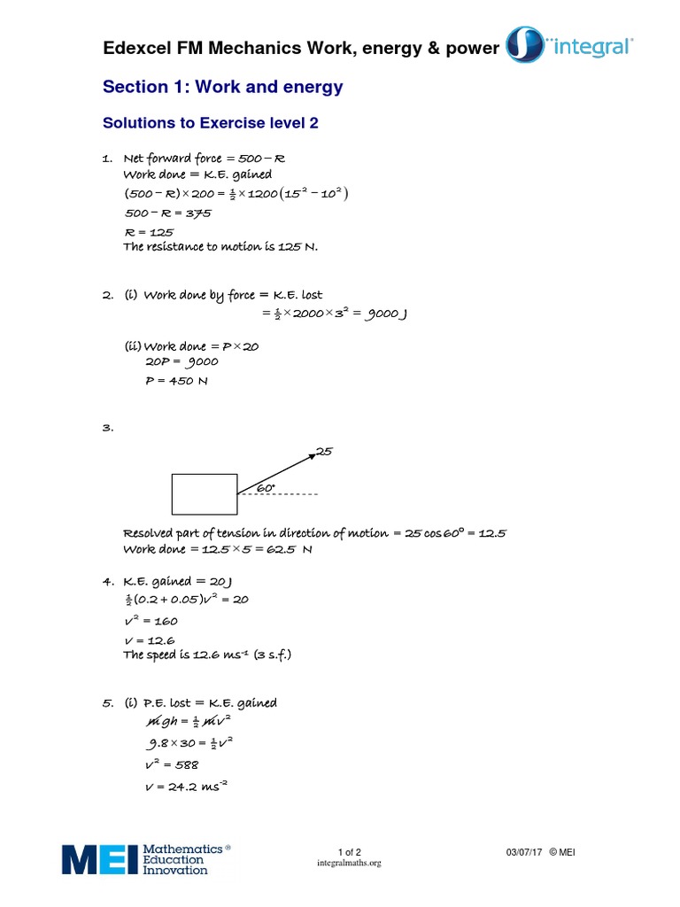Work and Energy | PDF | Physical Quantities | Nature