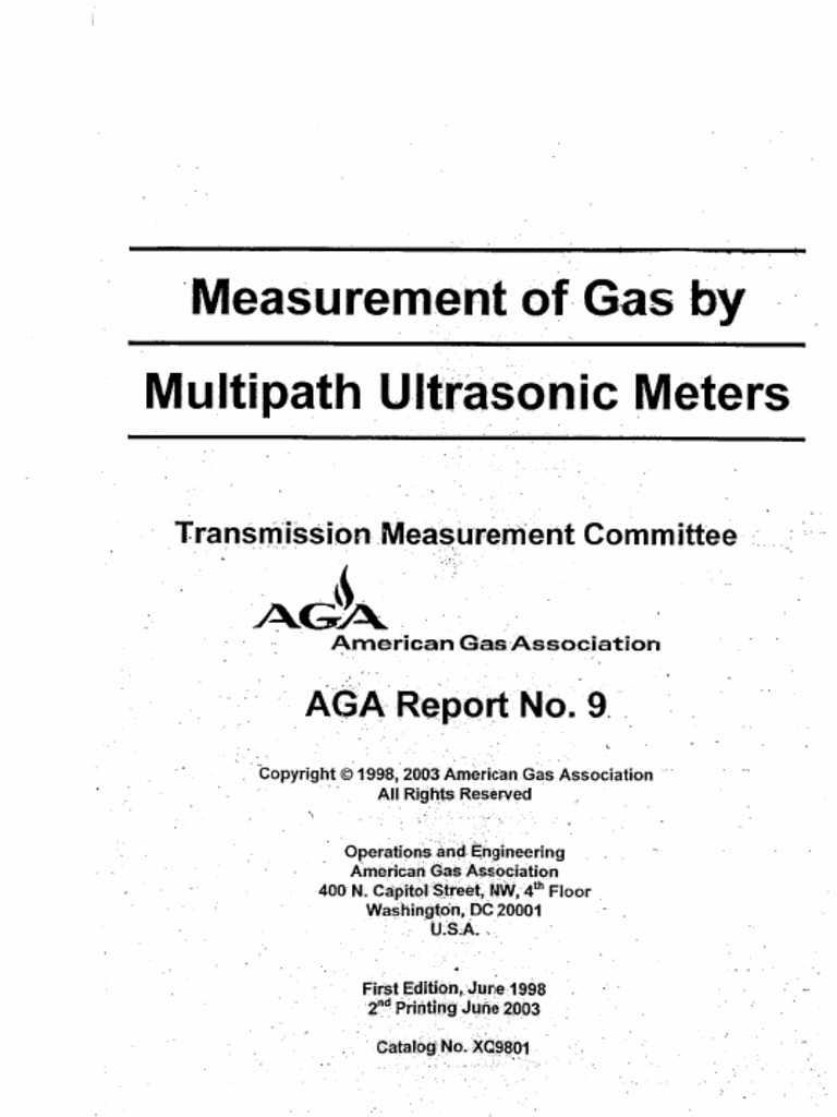 AGA 9 (Ultrasonic Flow Meters) | PDF