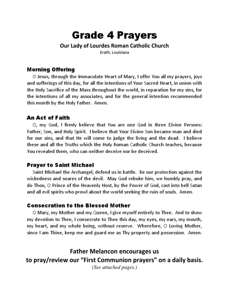 Grade 4 Prayer Sheet | PDF | Confession (Religion) | God The Father