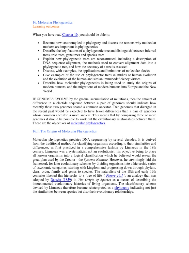 Genomes 2 Cap16 | PDF | Phylogenetic Tree | Molecular Phylogenetics