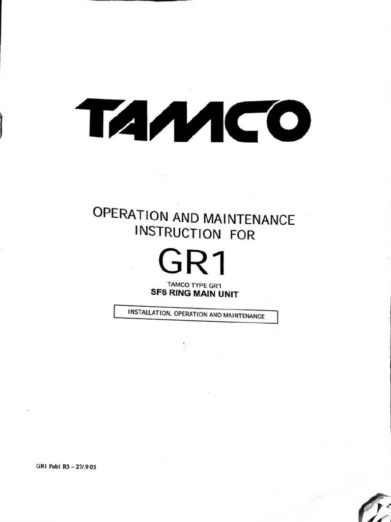 Tamco GR1 RMU O&M Manual | PDF