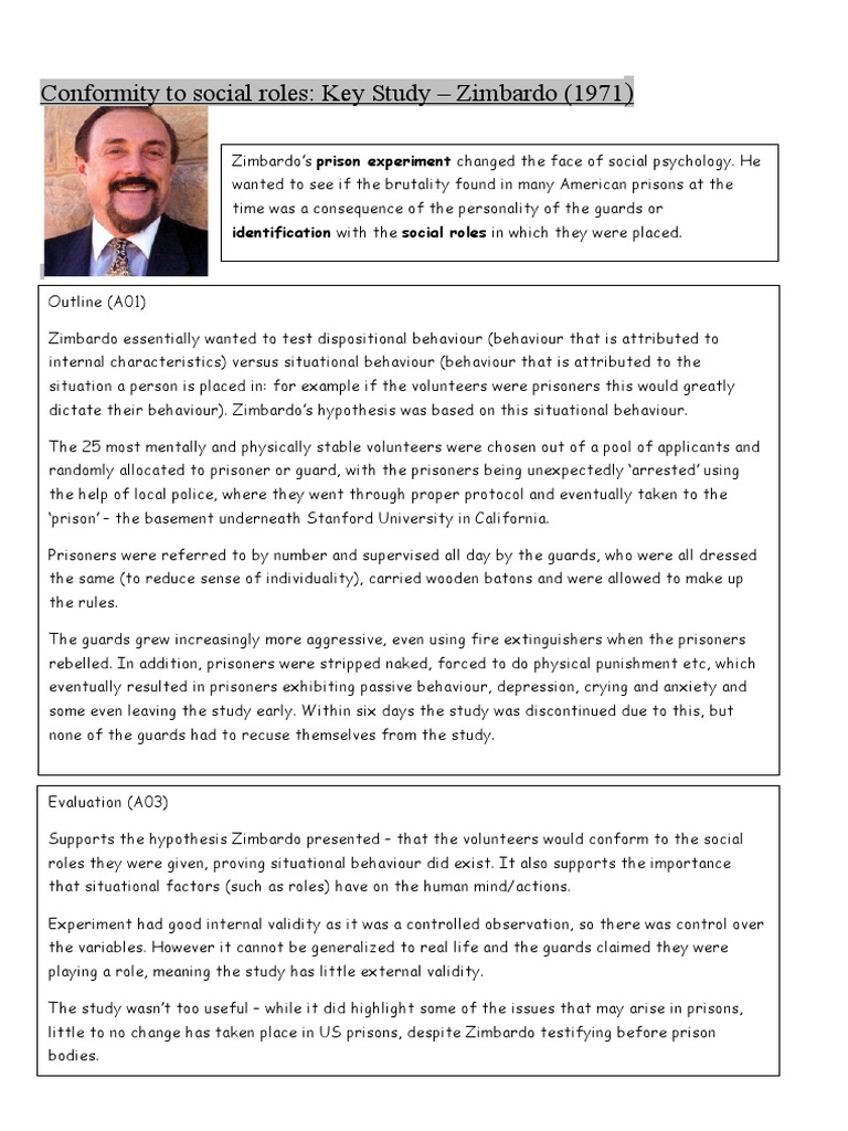 Zimbardo's 1971 Prison Experiment Summary | PDF | Experiment | Social ...