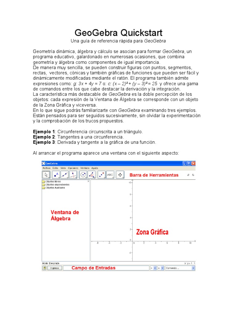 Geogebra Quickstart Es | PDF | Triángulo | Ventana (informática)