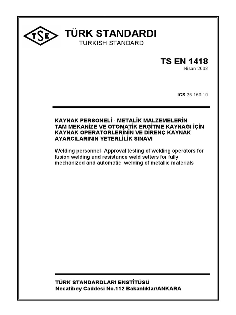 TS en 1418 | PDF