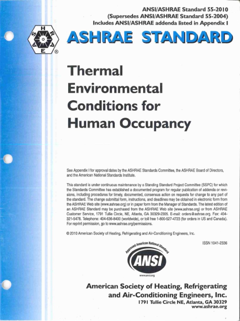 ASHRAE Standard 55-2010 - Thermal Environmental Conditions For Human ...