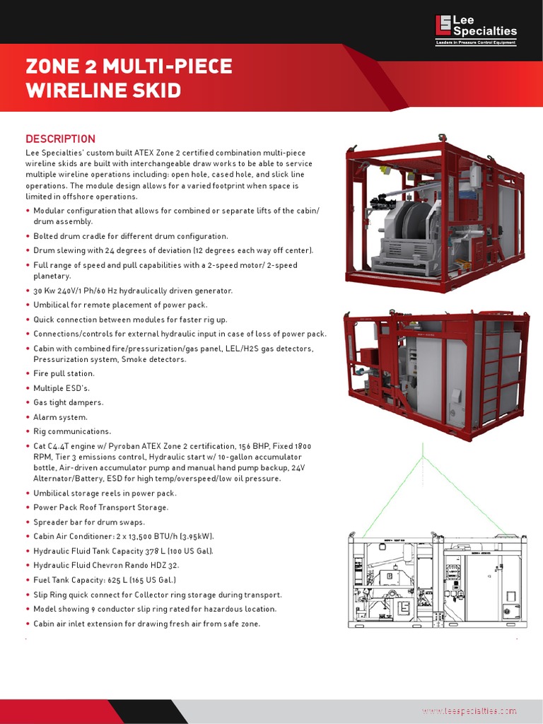 ATEX Zone 2 Wireline Skid Solutions | PDF | Pump | Engines