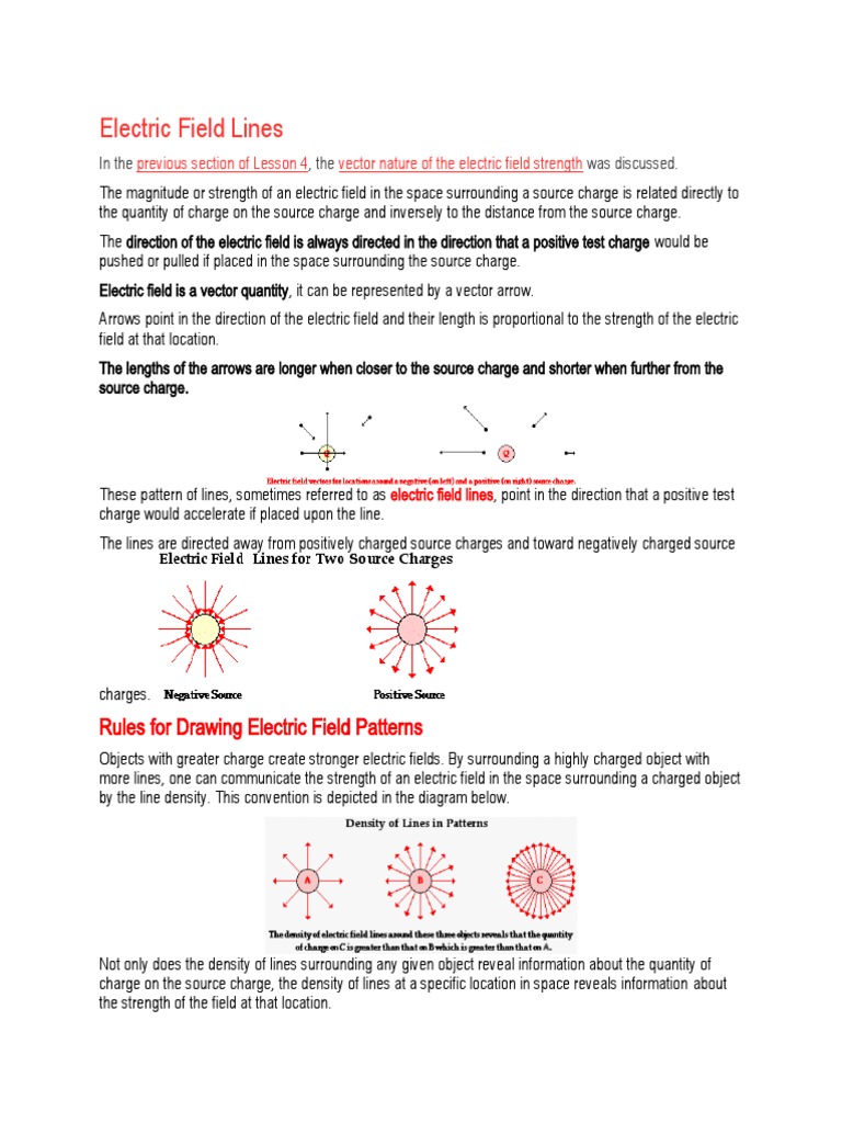 Electric Field Lines | PDF | Electric Field | Electric Charge
