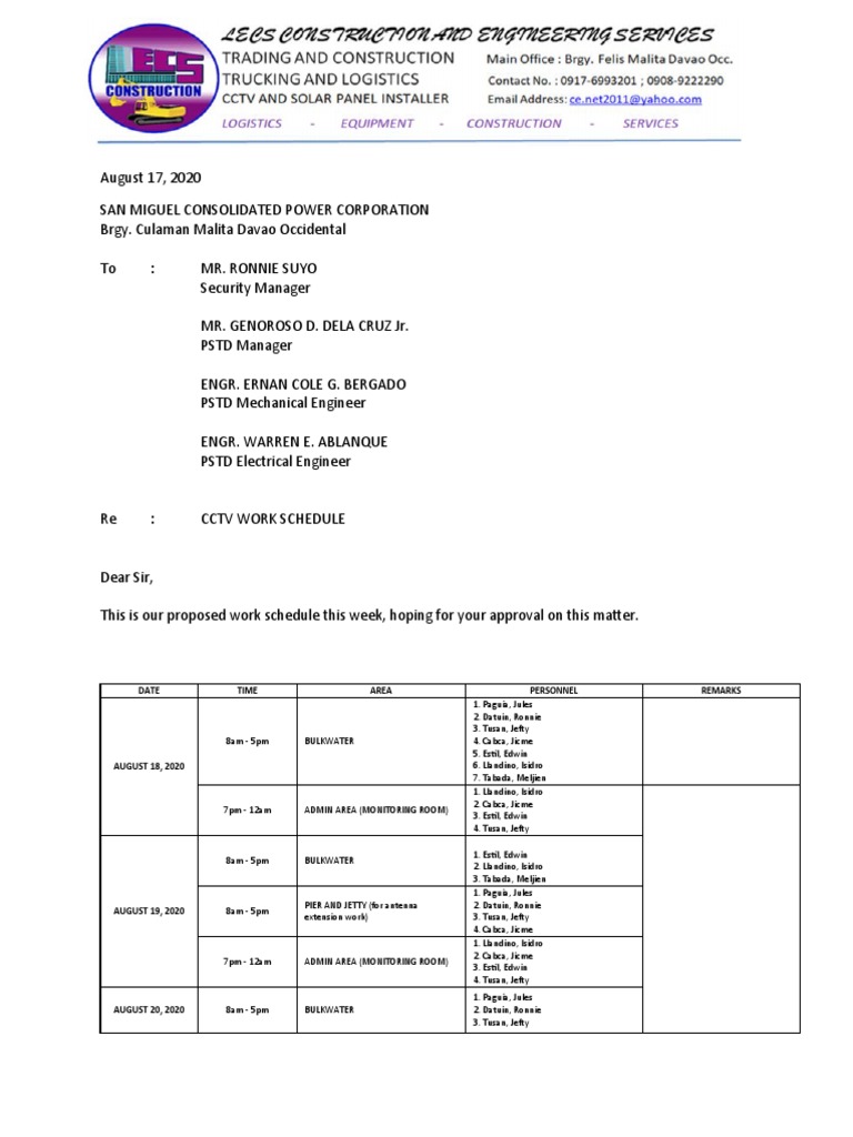 Letter For CCTV Entry | PDF | Engineering | Science And Technology