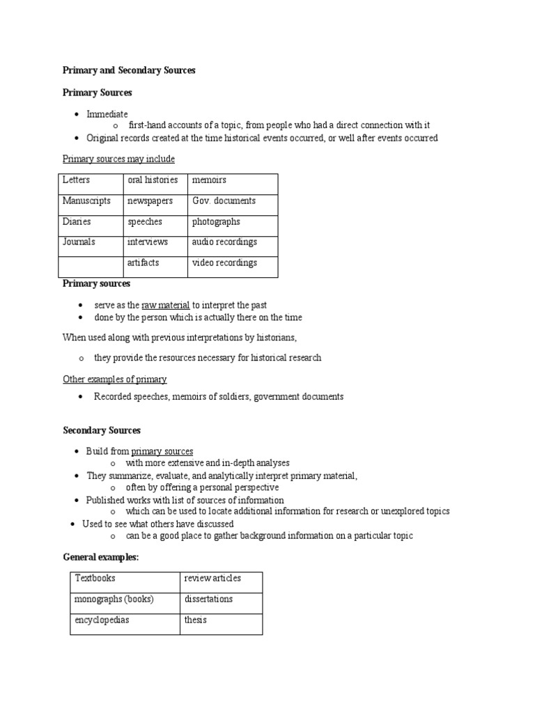 RPH - Primary and Secondary Sources | PDF | Primary Sources | Science