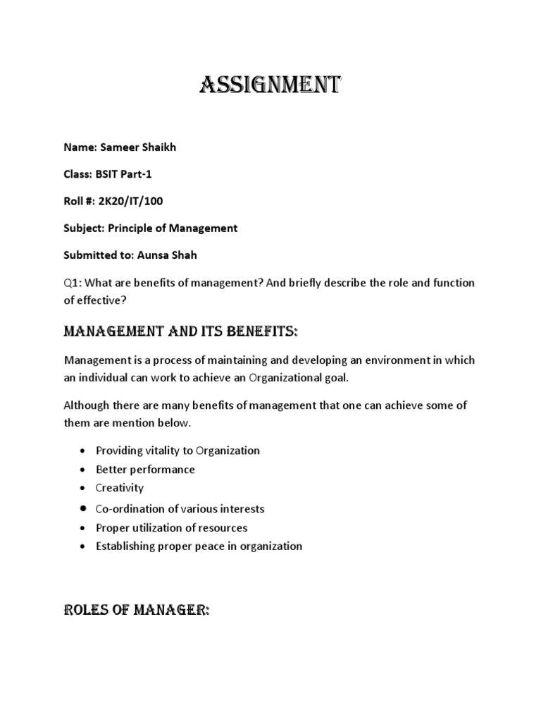 Assignment of POM | PDF | Risk Management | Leadership