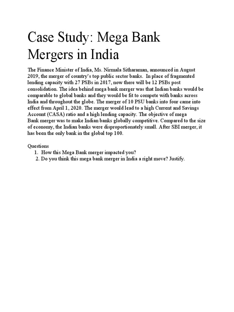 Indian Bank Mergers: Impact & Opinions | PDF | Career & Growth | Business