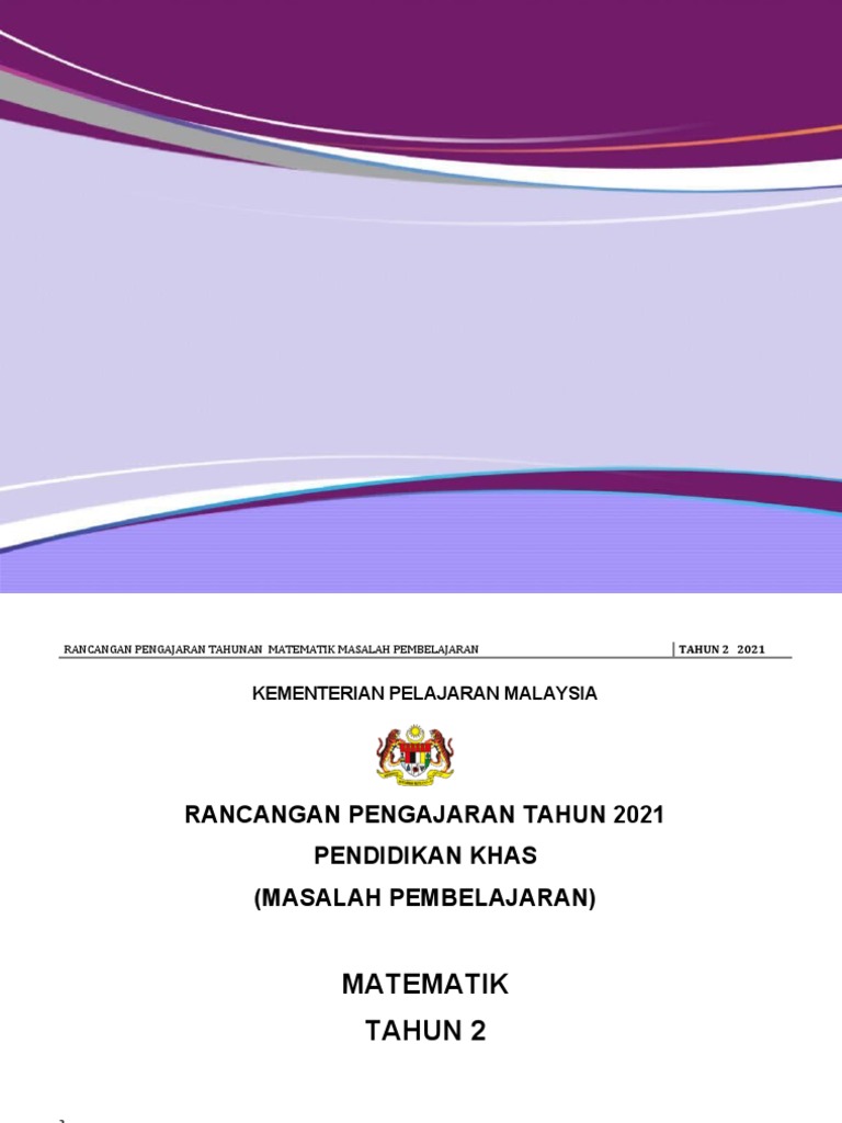 3 RANCANGAN PENGAJARAN TAHUNAN MATH Ppki TAHUN 2 | PDF
