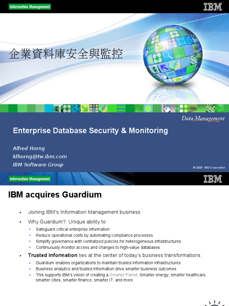 Enterprise Database Security & Monitoring: Alfred Horng IBM Software Group | PDF | Oracle ...