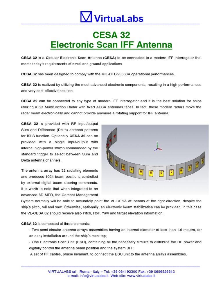 Cesa 32 Electronic Scan IFF Antenna | PDF | Antenna (Radio) | Radar