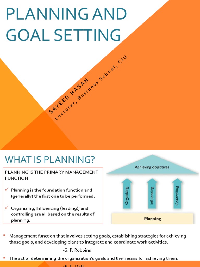 Effective Planning and Goal Setting Guide | PDF | Goal | Goal Setting