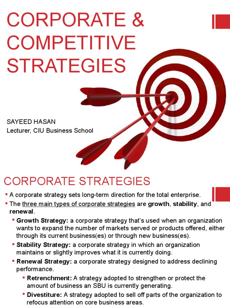 07 Corporate & Competitive Strategies | PDF | Strategic Management ...