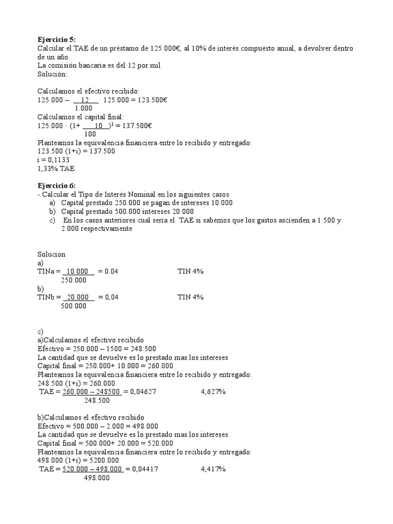 Ejercicios TAE | PDF