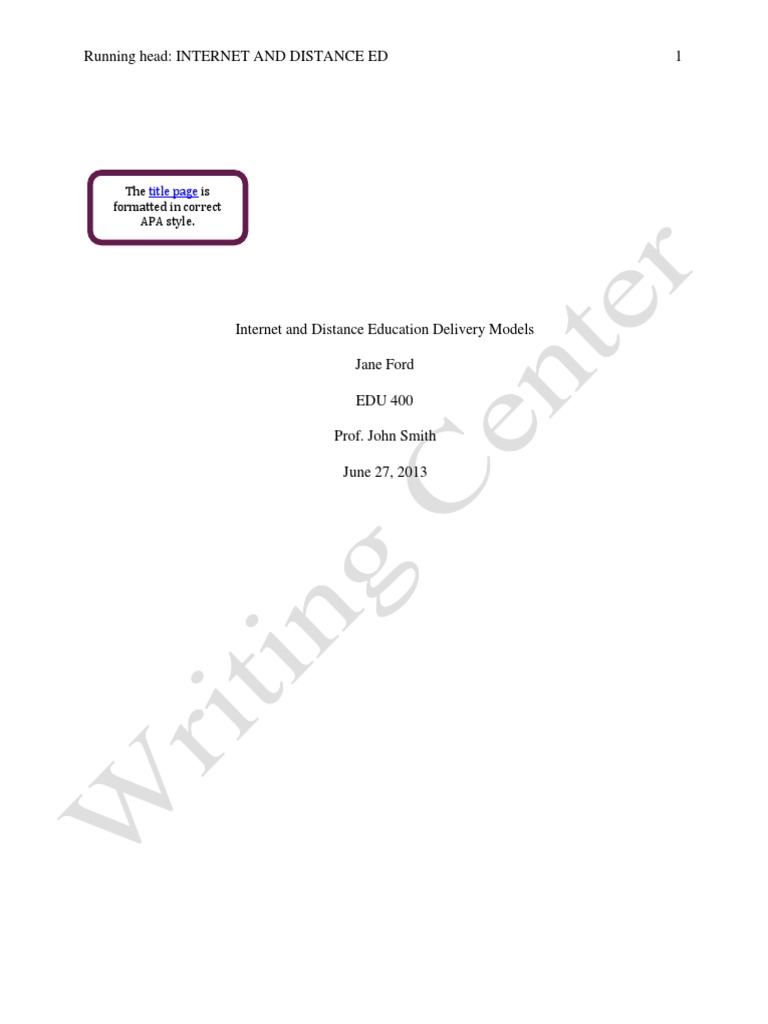 Sample Undergraduate Research Paper - 1 | PDF | Distance Education ...