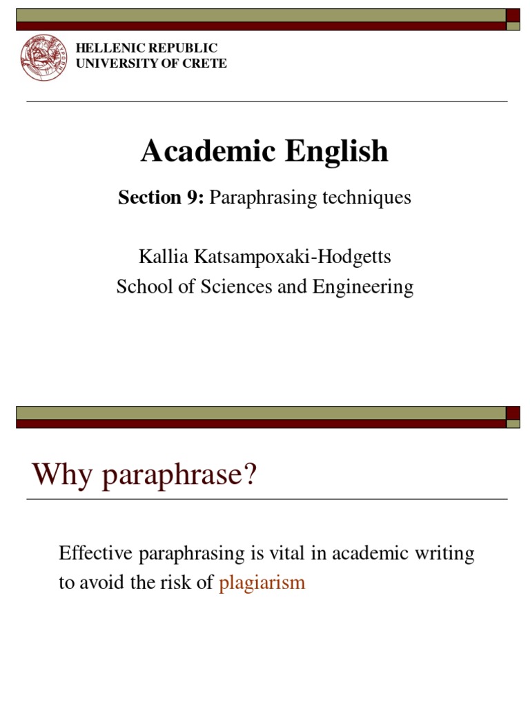 Presentation 9 - Paraphrasing Techniques | PDF | Verb | Adjective