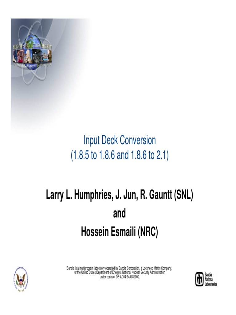 Input Deck Conversion (1.8.5 To 1.8.6 and 1.8.6 To 2.1) | PDF ...