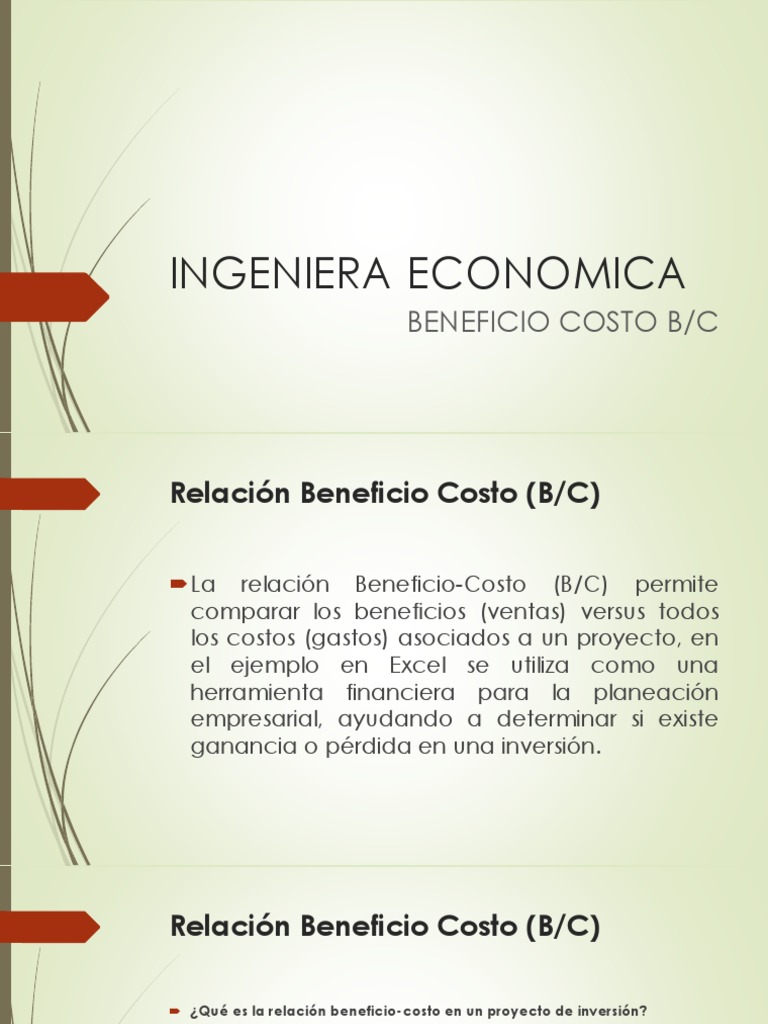 Relacion Beneficio Costo | PDF | Beneficio (economía) | Interés