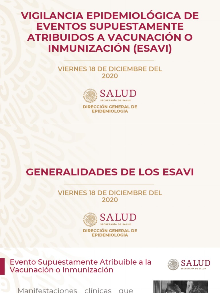 Capacitación ESAVI | PDF | Vacunas | Vigilancia