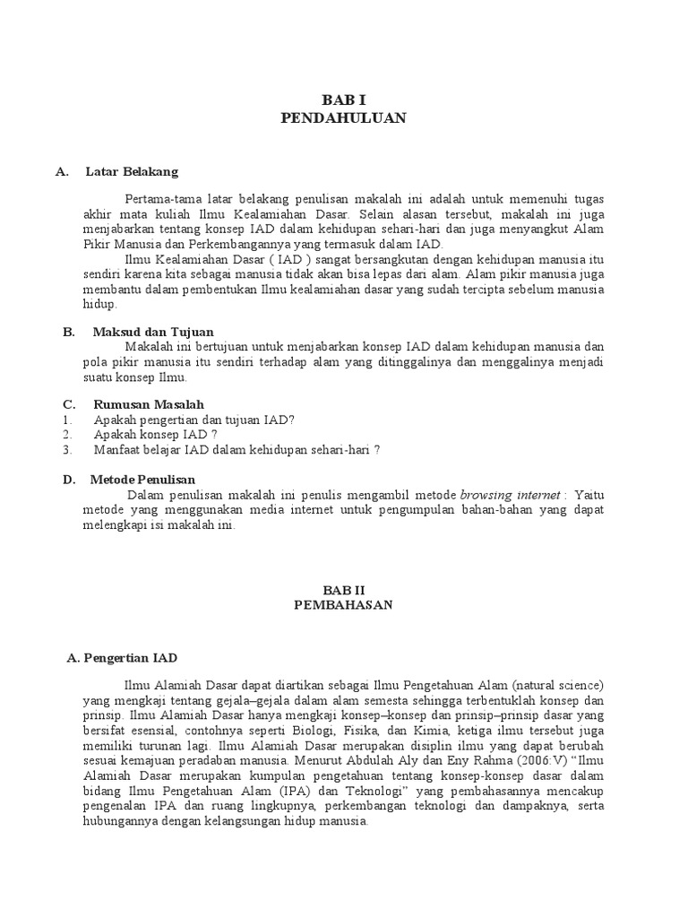 Konsep Ilmu Alamiah Dasar (IAD) | PDF | Sains & Matematika
