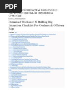 Drilling Rigs Inspection Checklist | PDF | Drilling Rig | Personal Protective Equipment