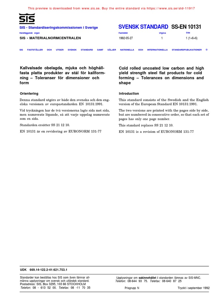 SS en 10131 en SV PDF | PDF