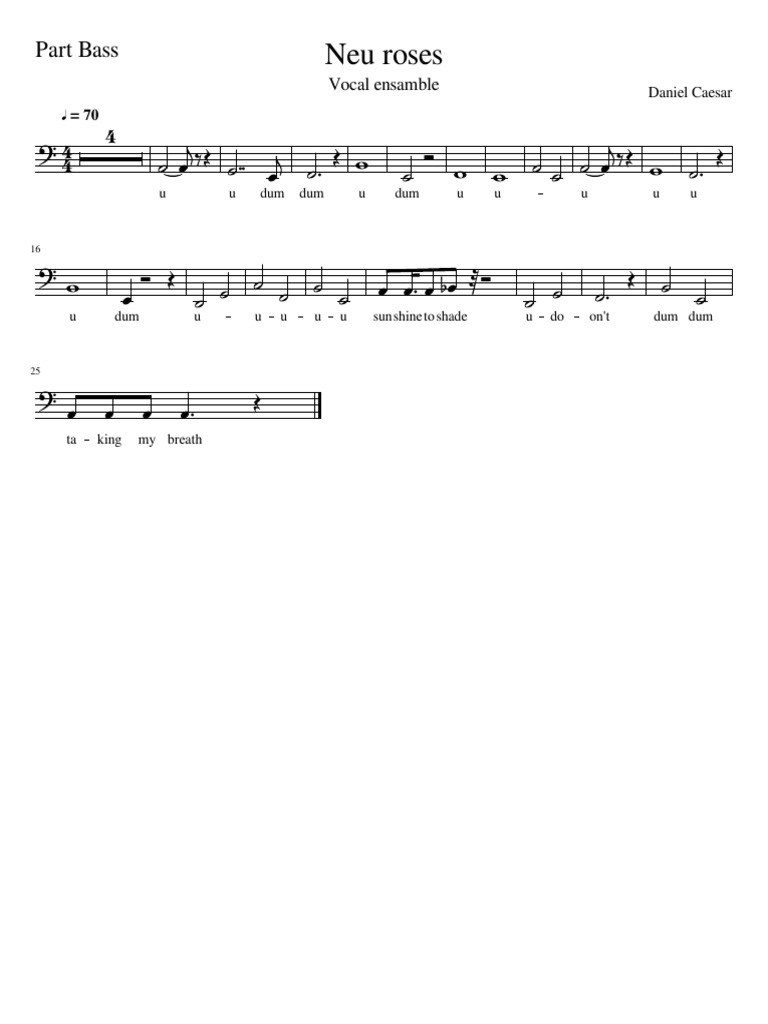 Neu - Roses - MSCZ Score-Part - Bass | PDF