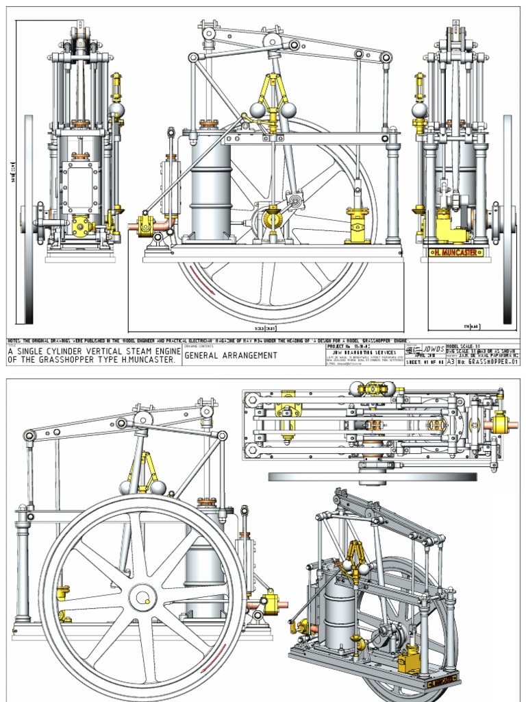 A Single Cylinder Vertical Steam Engine of The Grasshopper | PDF ...