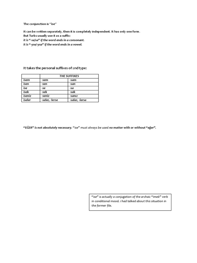 0035 - Türkçe - If Clauses - 2 | PDF | Morphology | Linguistics